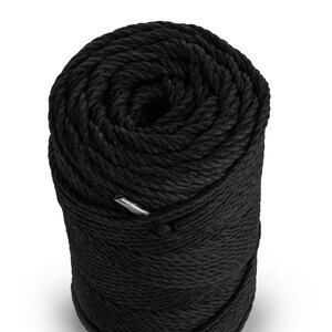 BLACK Macrame Cord 3mm Macrame Rope 3-ply Twisted Macrame Rope 153 Yd ...