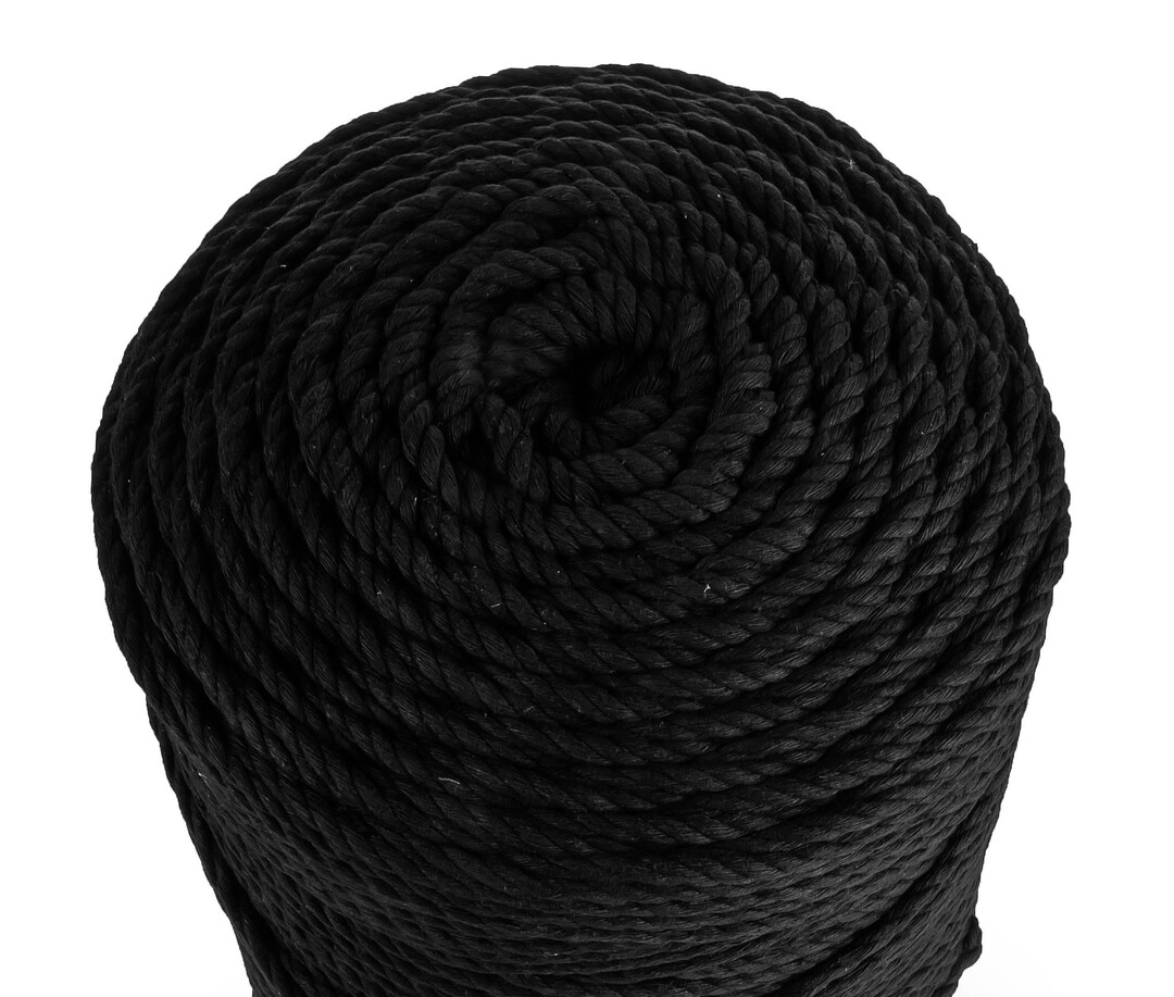 BLACK Macrame Cotton Cord 5mm Macrame Rope 262 Yd Macrame String 3 ...