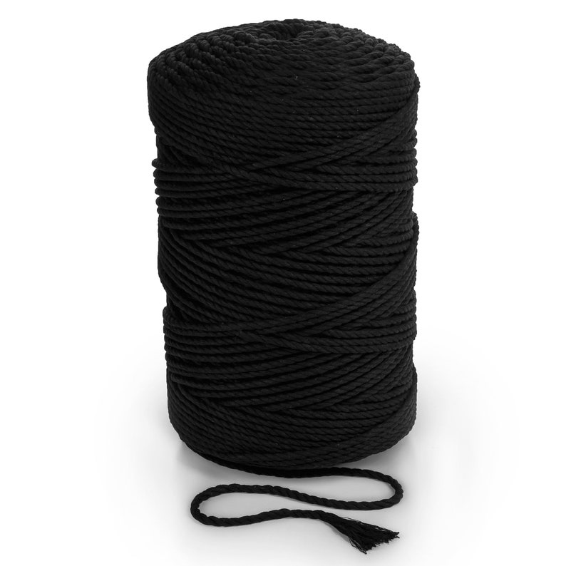 BLACK Macrame Cotton Cord 5mm Macrame Rope 262 Yd Macrame | Etsy