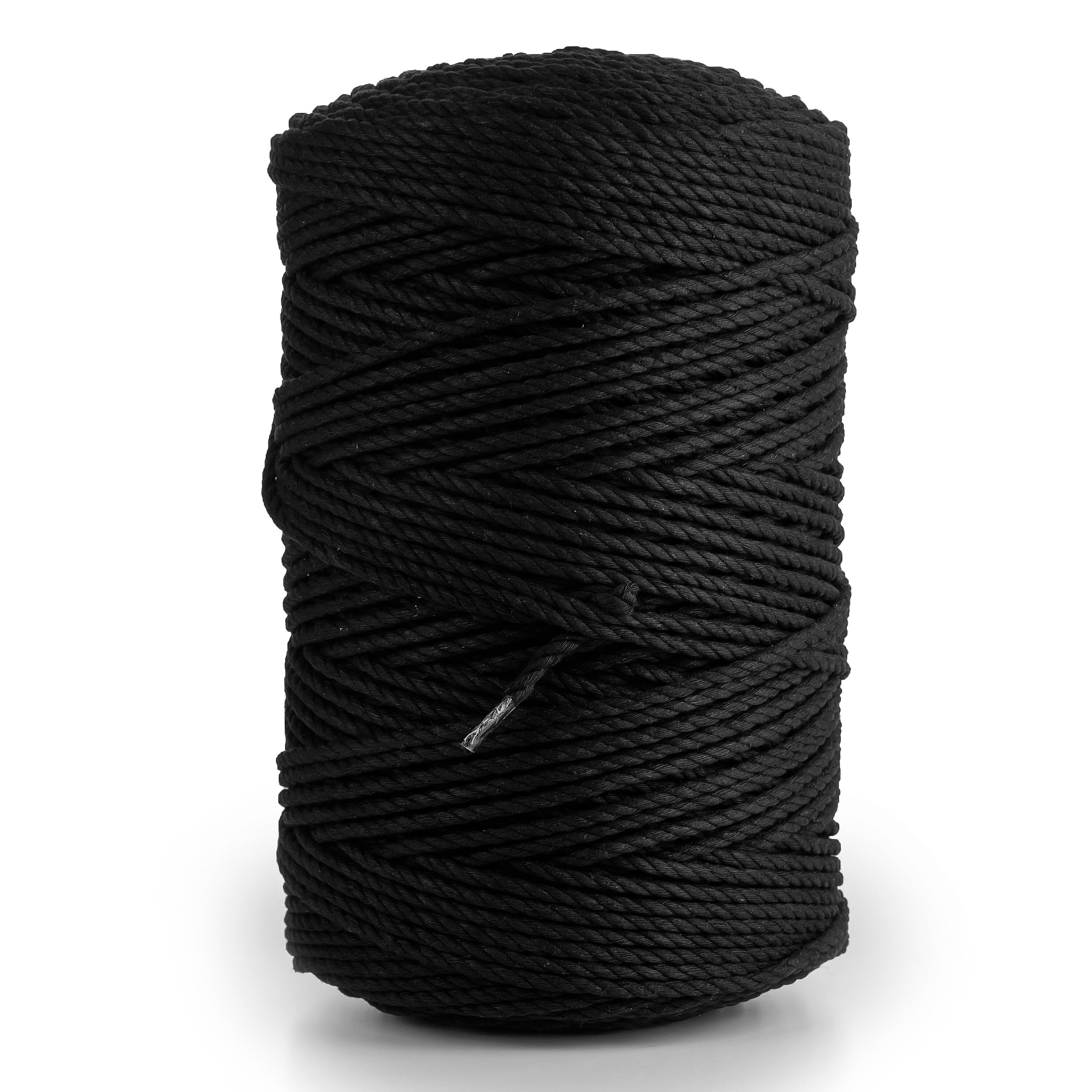 BLACK Macrame Cotton Cord 5mm Macrame Rope 262 Yd Macrame | Etsy