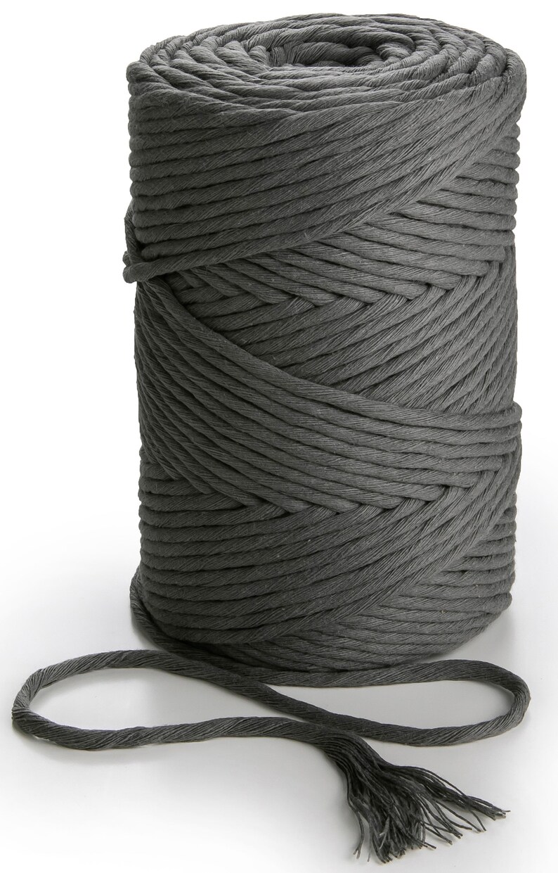 Dark Gray Macrame Cord 3mm Single Twist Cotton String 459 Feet - Etsy