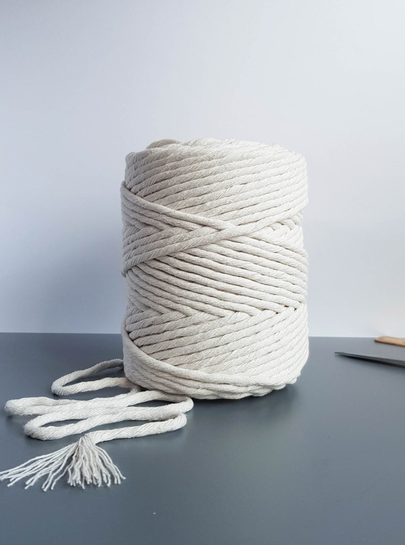 Natural Cotton Rope 5mm Single Twist Rope Cotton Cord 394 Feet | Etsy