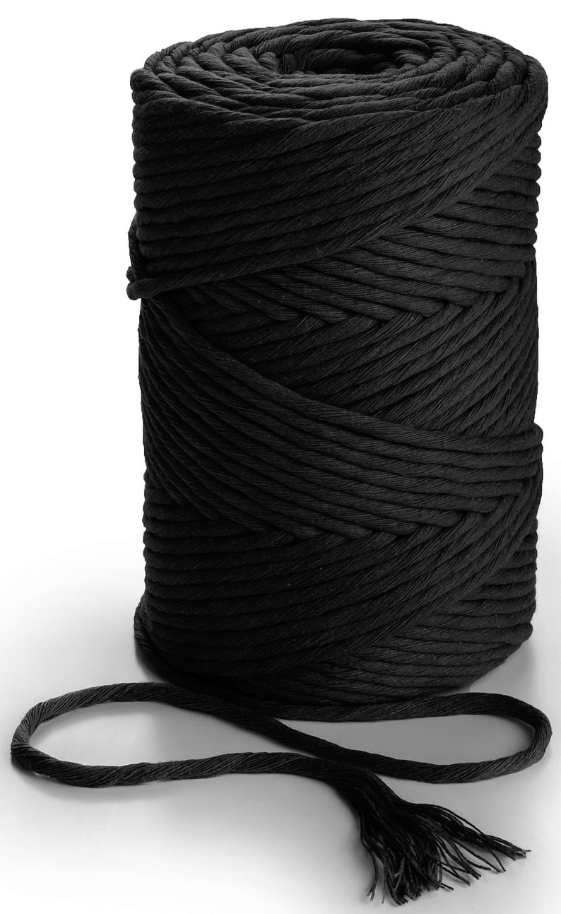 BLACK Macrame Cord 3mm 306 Yd. Single Twist Cotton String | Etsy