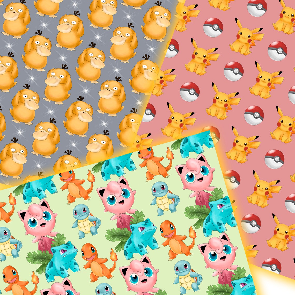Pokemon digital paper Seamless paper-INSTANT DOWNLOAD | Etsy