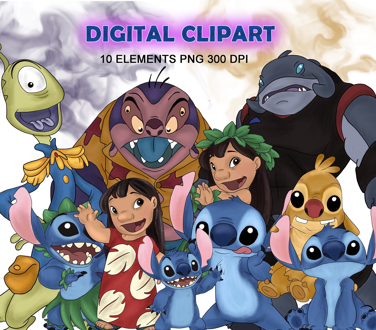 Lilo and stitch clipart Digital clipart PNG-INSTANT DOWNLOAD | Etsy