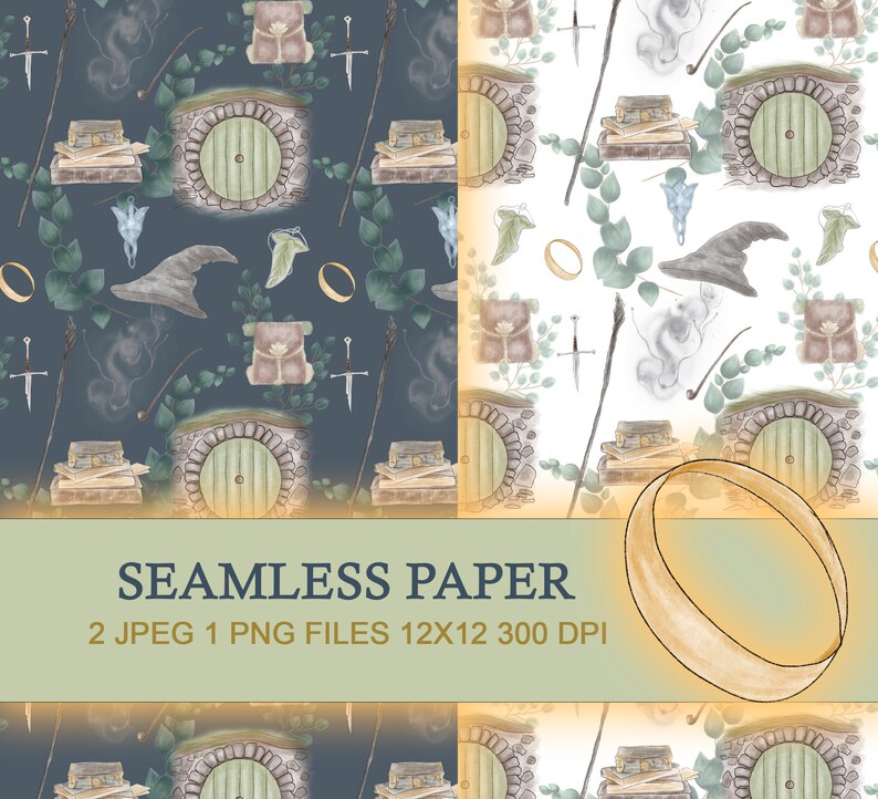 Lord of the Rings Hobbit seamless pattern-INSTANT DOWNLOAD | Etsy