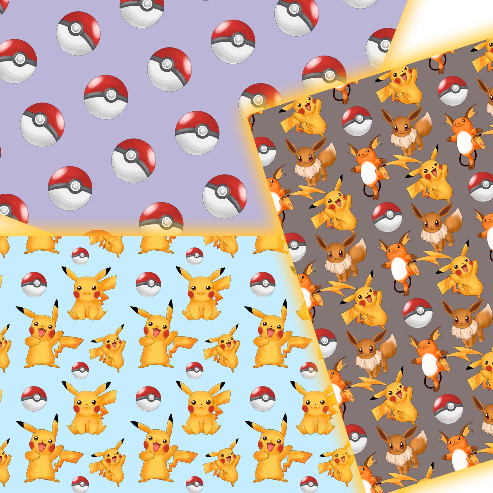 Pokemon digital paper Seamless paper-INSTANT DOWNLOAD | Etsy