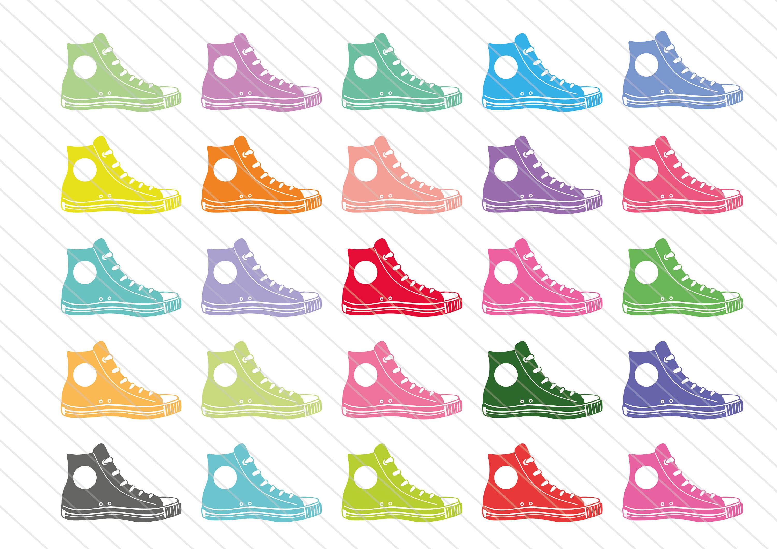 Sneakers Vector Clipart Planner Printable Stickers Sport Shoes Clipart ...