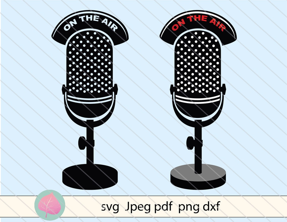 Microphone svg and vector clipart microphone 50es svg dxf png | Etsy
