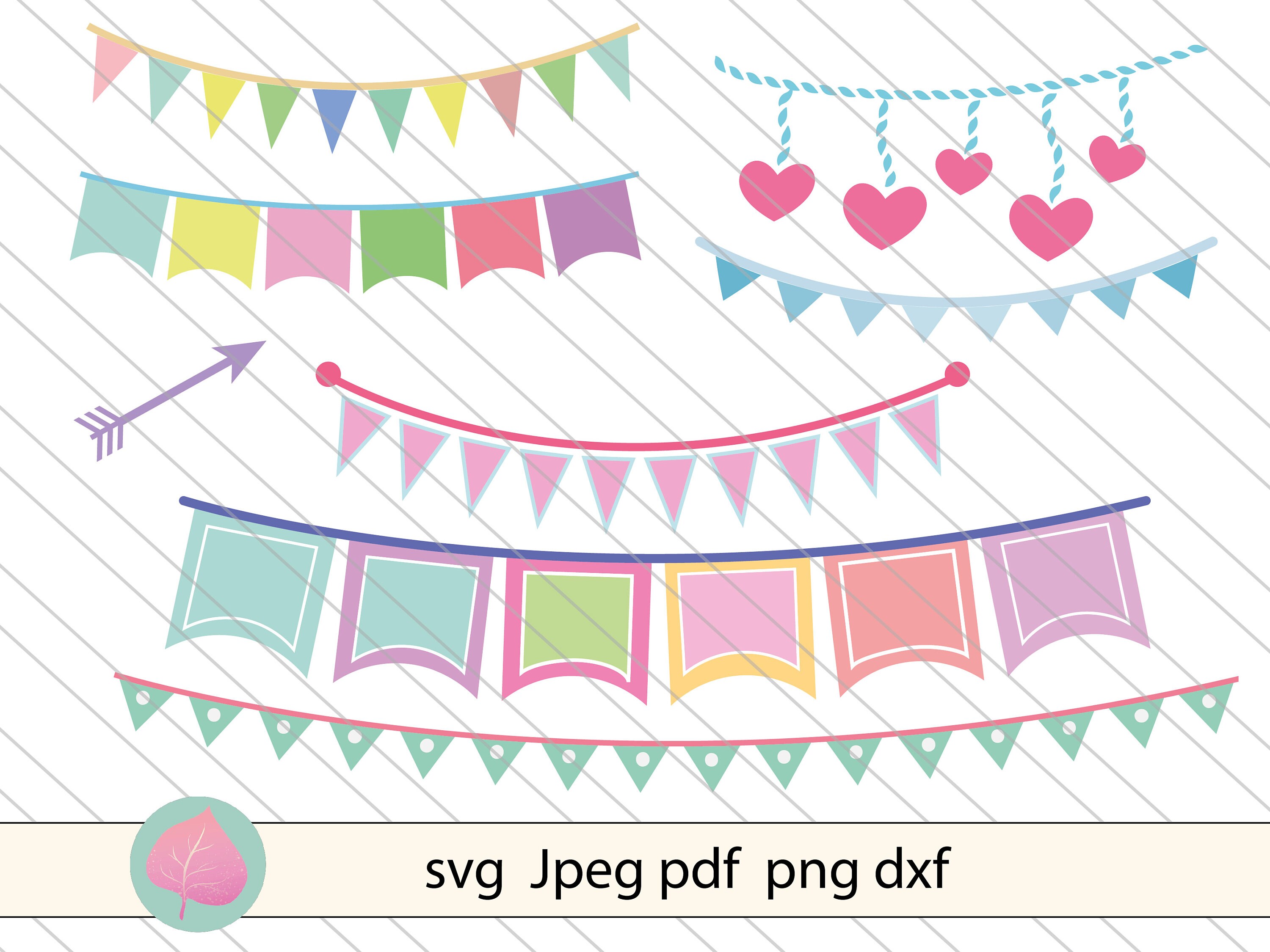 Bandera bandera svg Bunting bandera svg vector clipart. Banner paquete ...