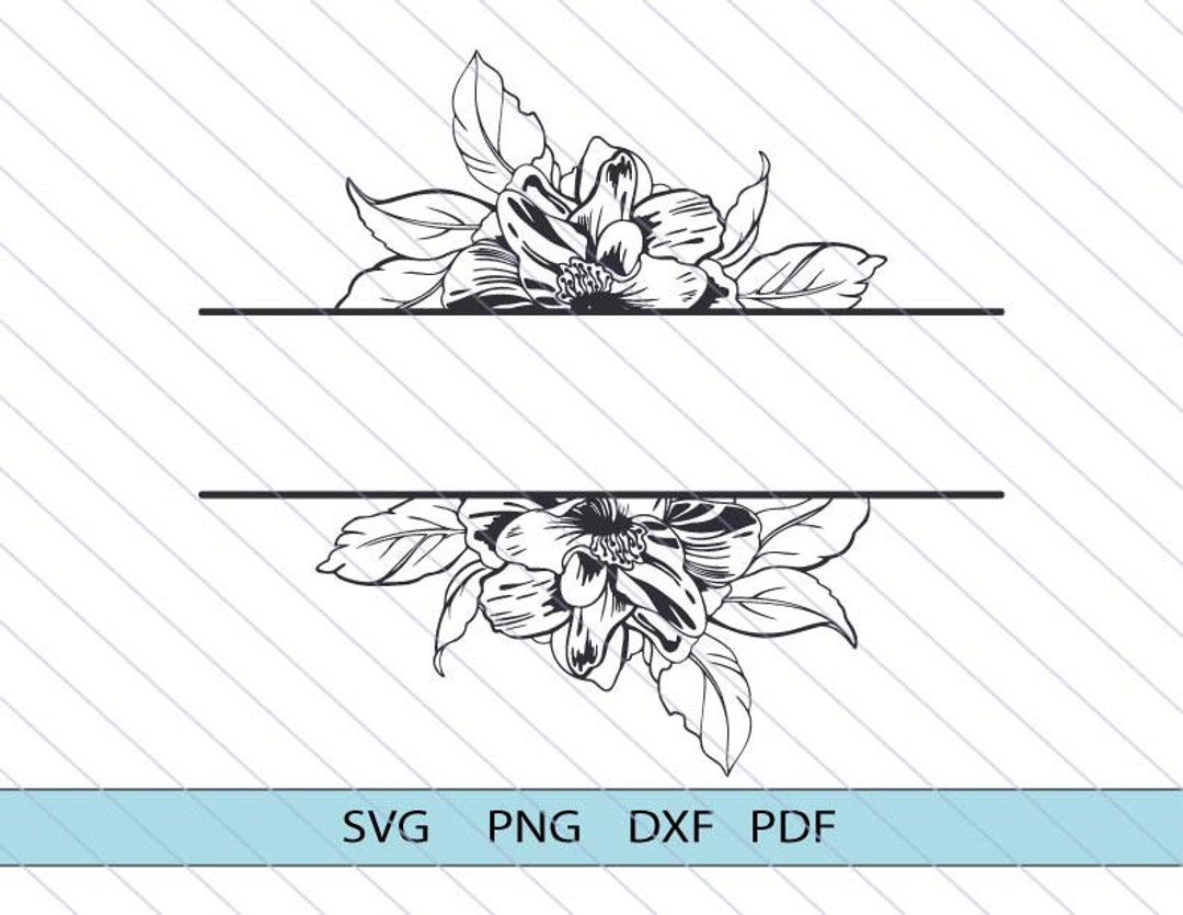 Peony Split Frame Svg Dxf Cut File, Vector Peony Hand Drawn. Peony ...