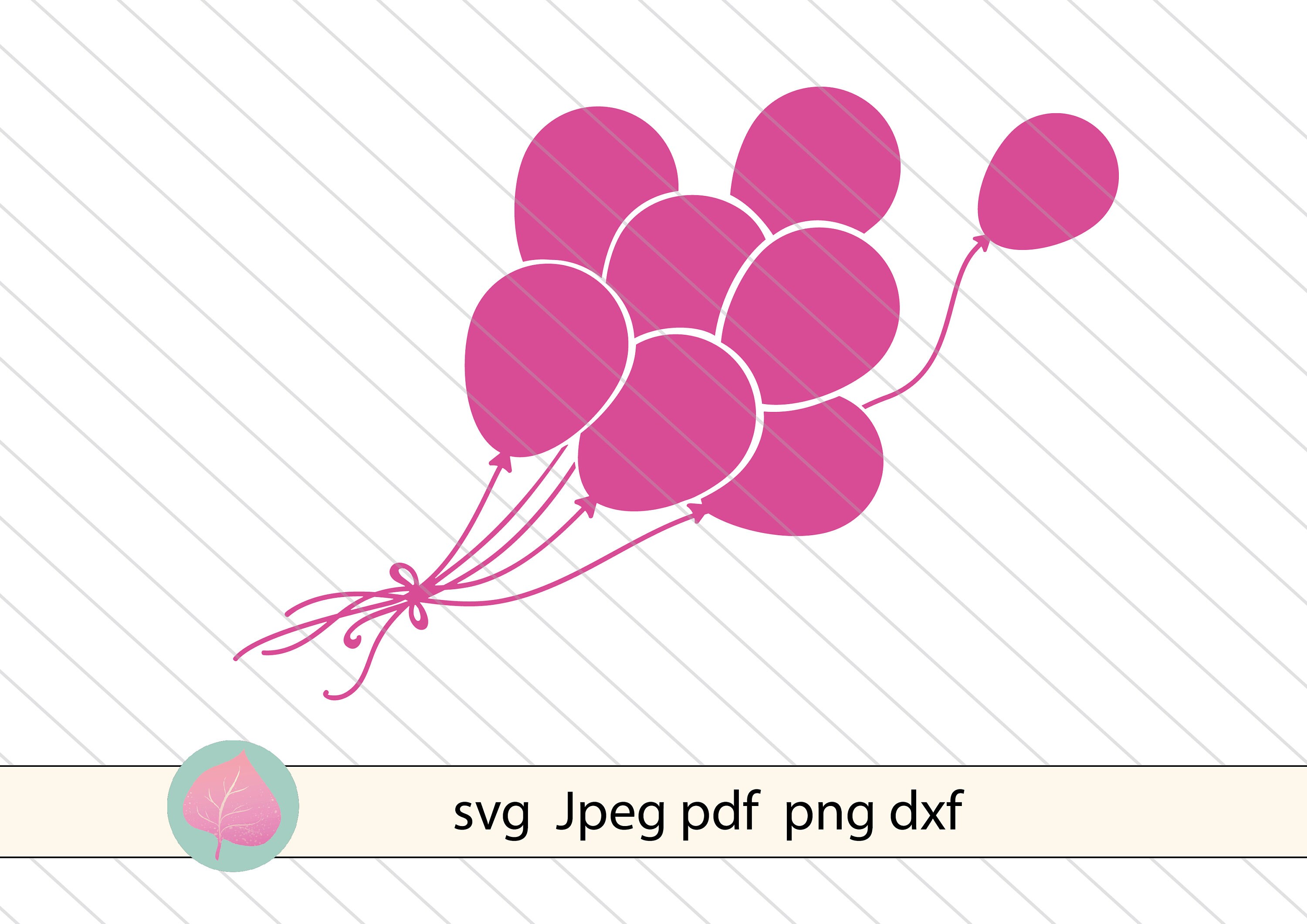 Pink Balloon Strings Clipart