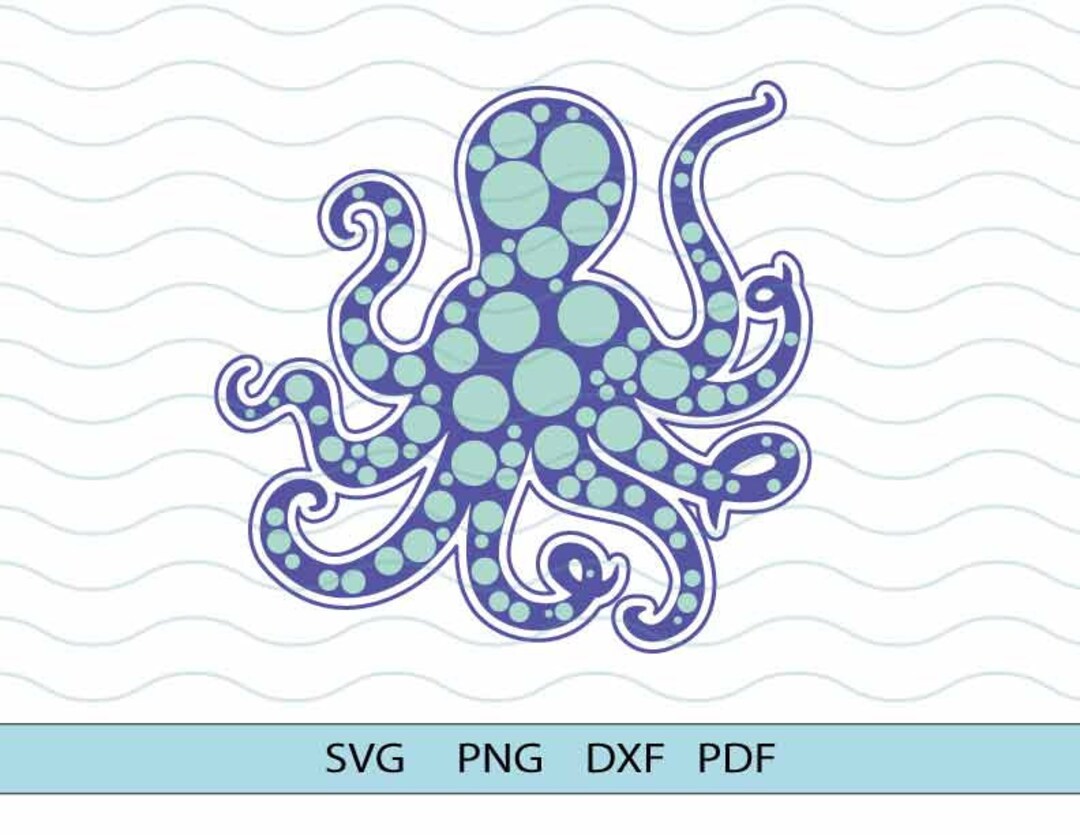 Octopus Svg Cut File Vector Clipart. Octopus Dotted Svg, Marine Svg Sea ...