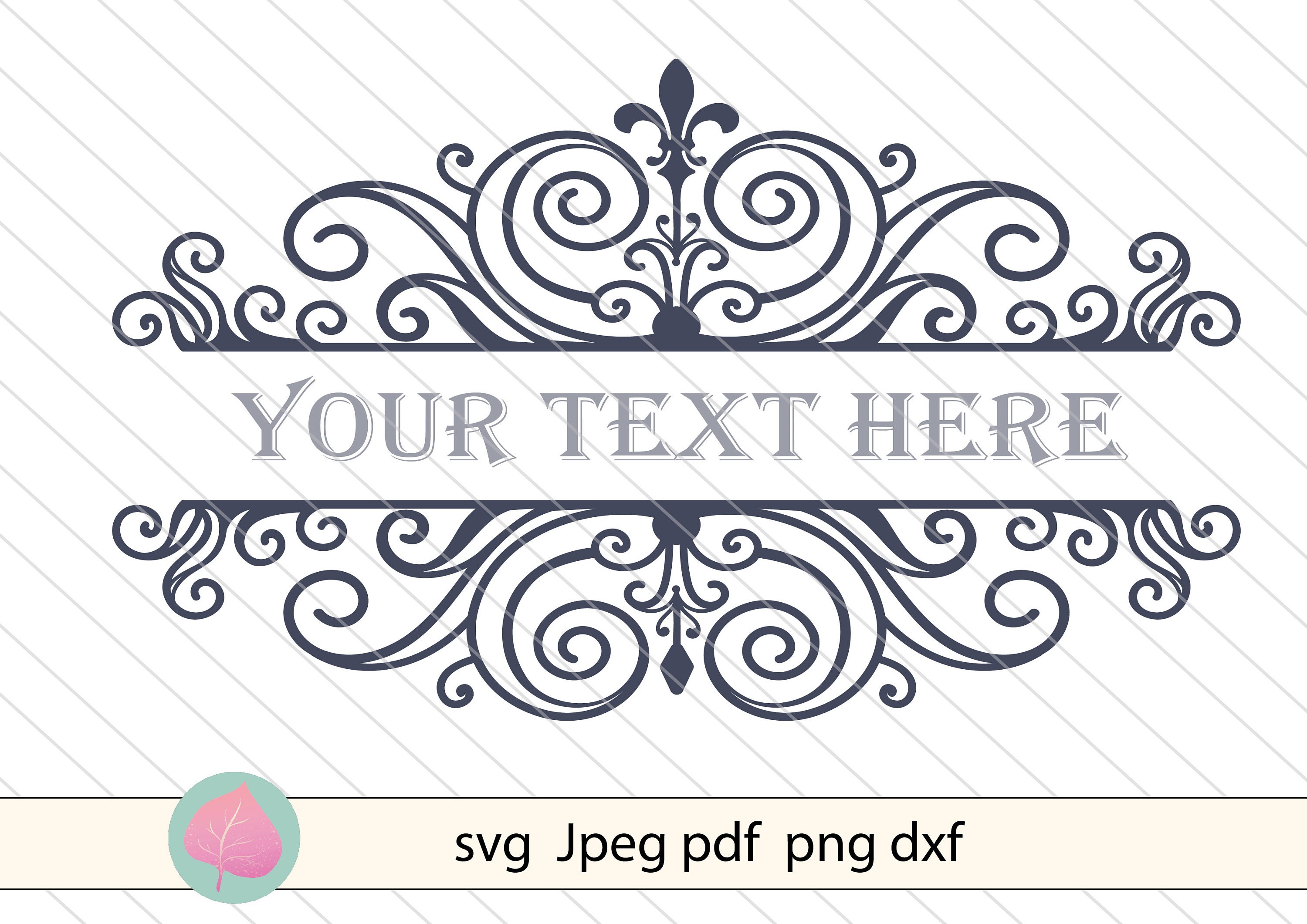 Split Frame Svg Family Name Svg Vector Clipart Scroll Type | Etsy