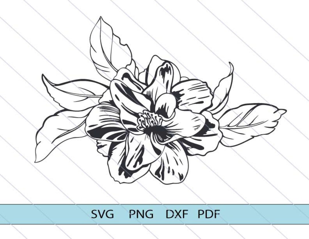 Peony Svg Dxf Cut File, Vector Peony Hand Drawn. Flower Outline Svg ...