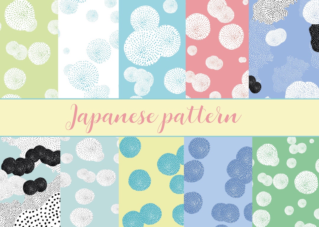 Japanese Digital Paper Printable Seamless Background Instant Download ...