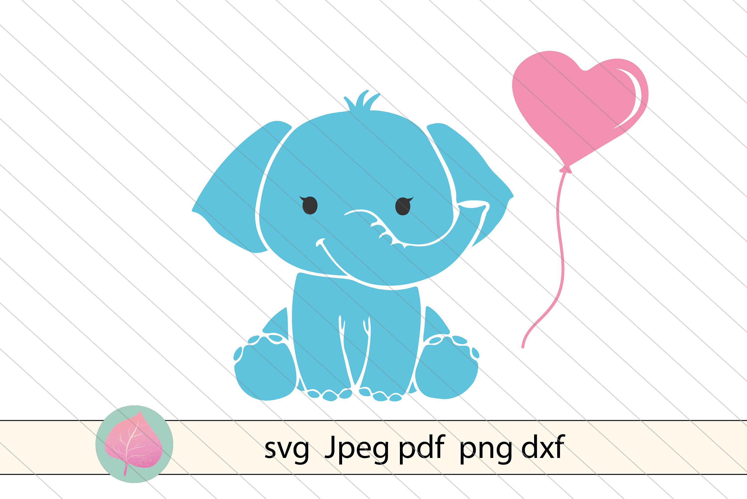 Baby olifant SVG hart ballon SVG clipart baby shower SVG DXF - Etsy ...