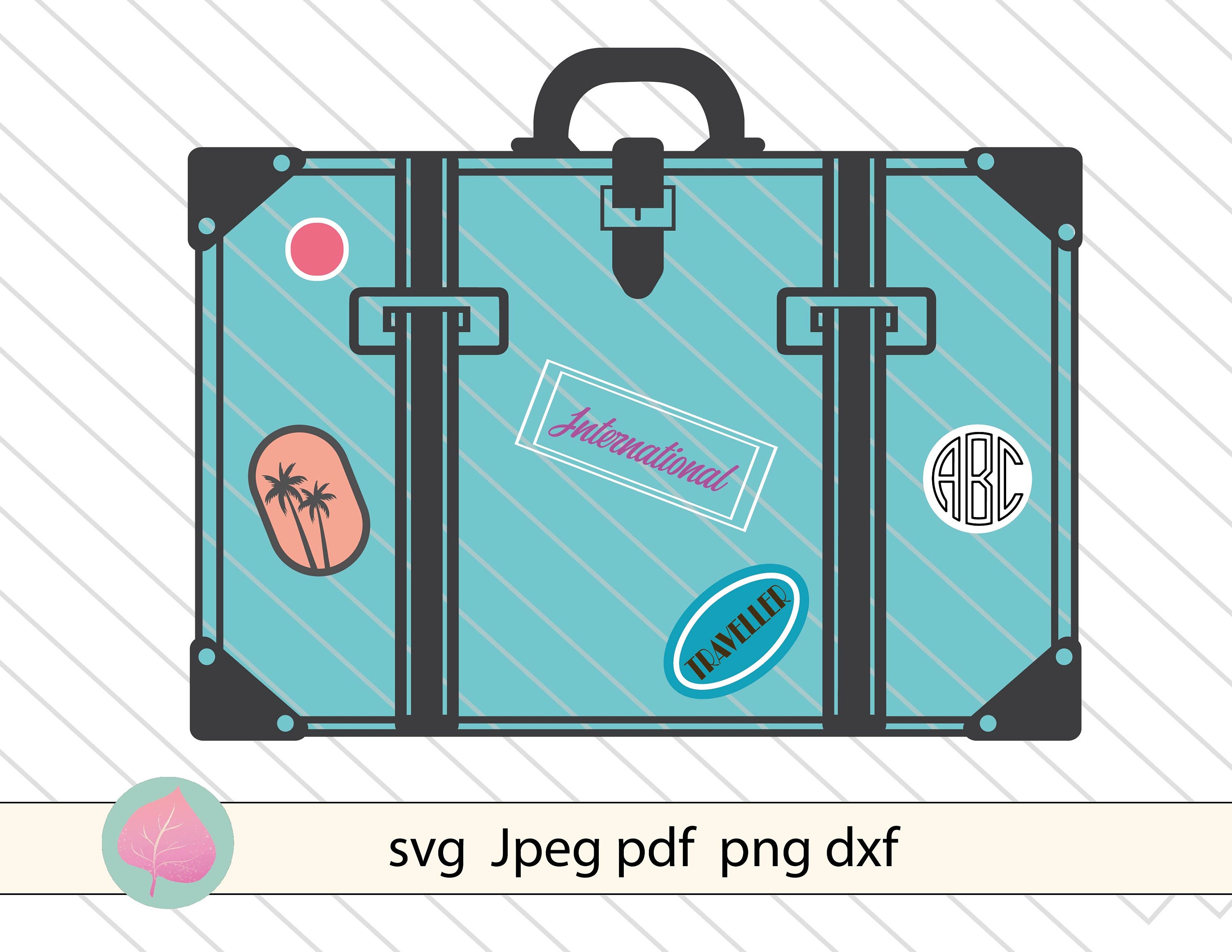 Luggage Svg Clipart Vintage Luggage Svg Monogram Travel Tags Cut File ...
