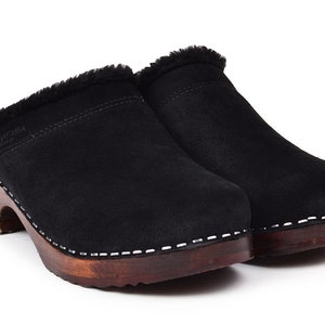 Swedish Classic Clogs With Wool Lining, Women Mules With Wool, Maguba ...