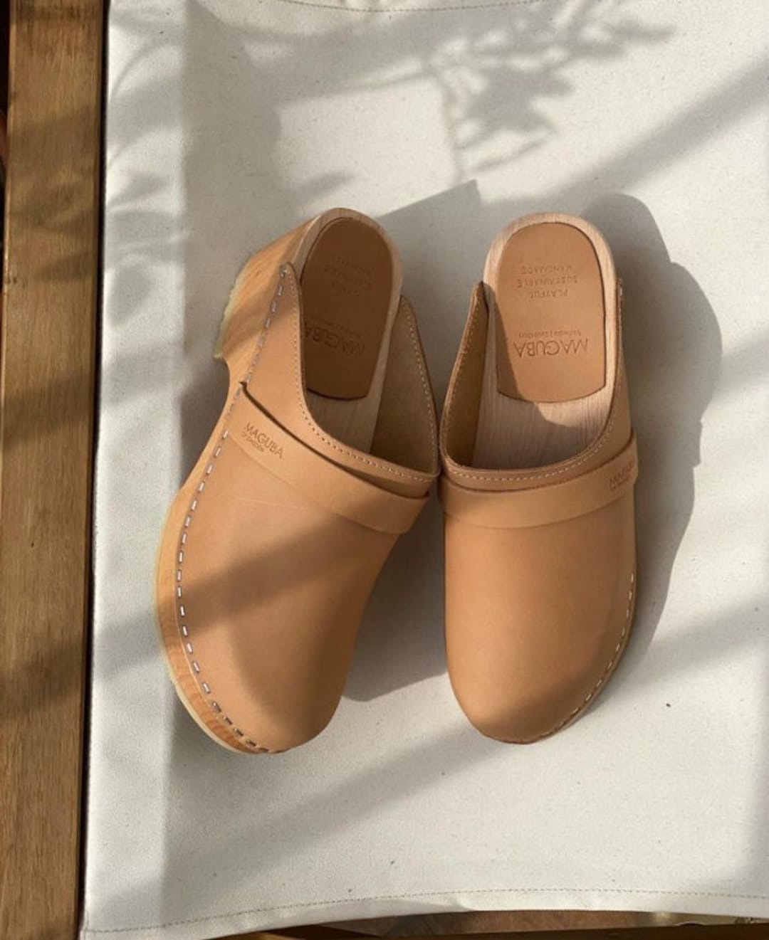 Swedish Classic Comfy Low Heel Clogs / Berkeley Light Tan Clogs ...
