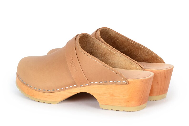 Swedish Classic Comfy Low Heel Clogs / Berkeley Light Tan | Etsy