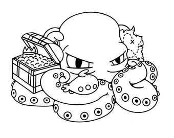Coloring Page Instant Digital Download Octopus - Etsy