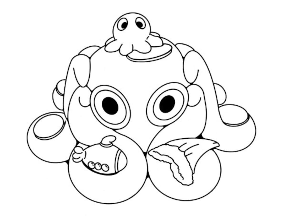 Printable Coloring Page Book Octopus Download - Etsy UK