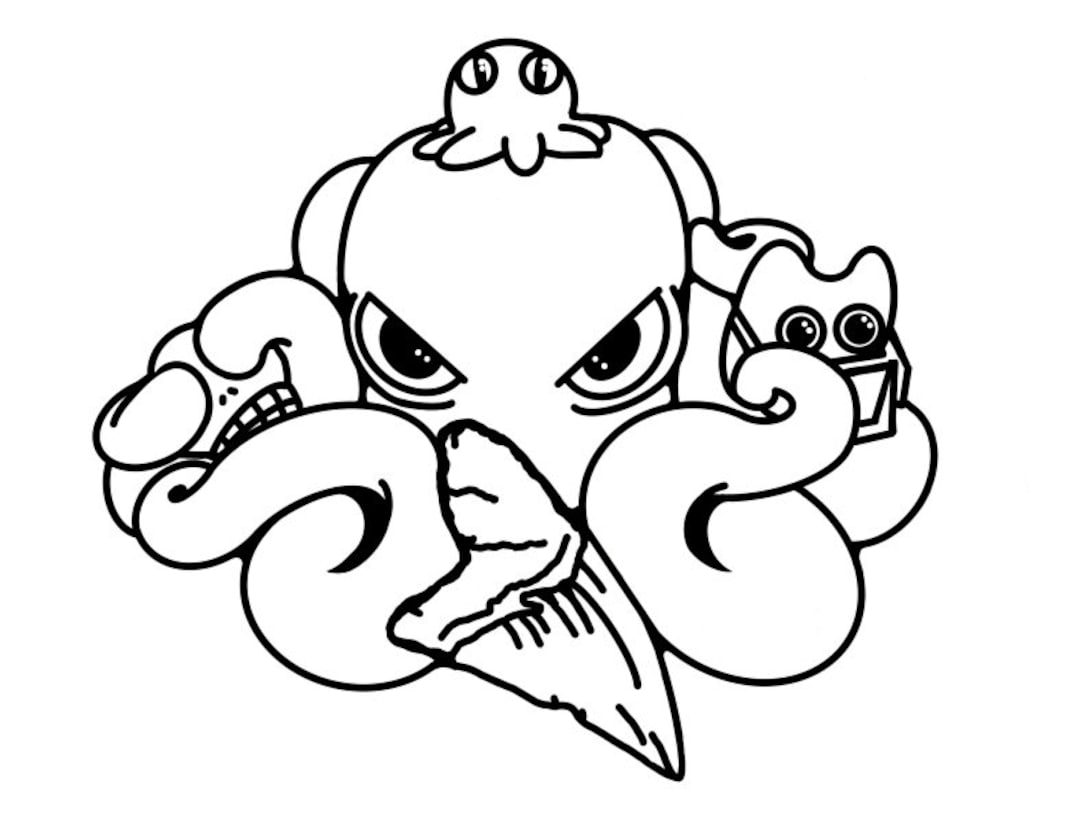 Printable Coloring Page Octopus -5 Download - Etsy