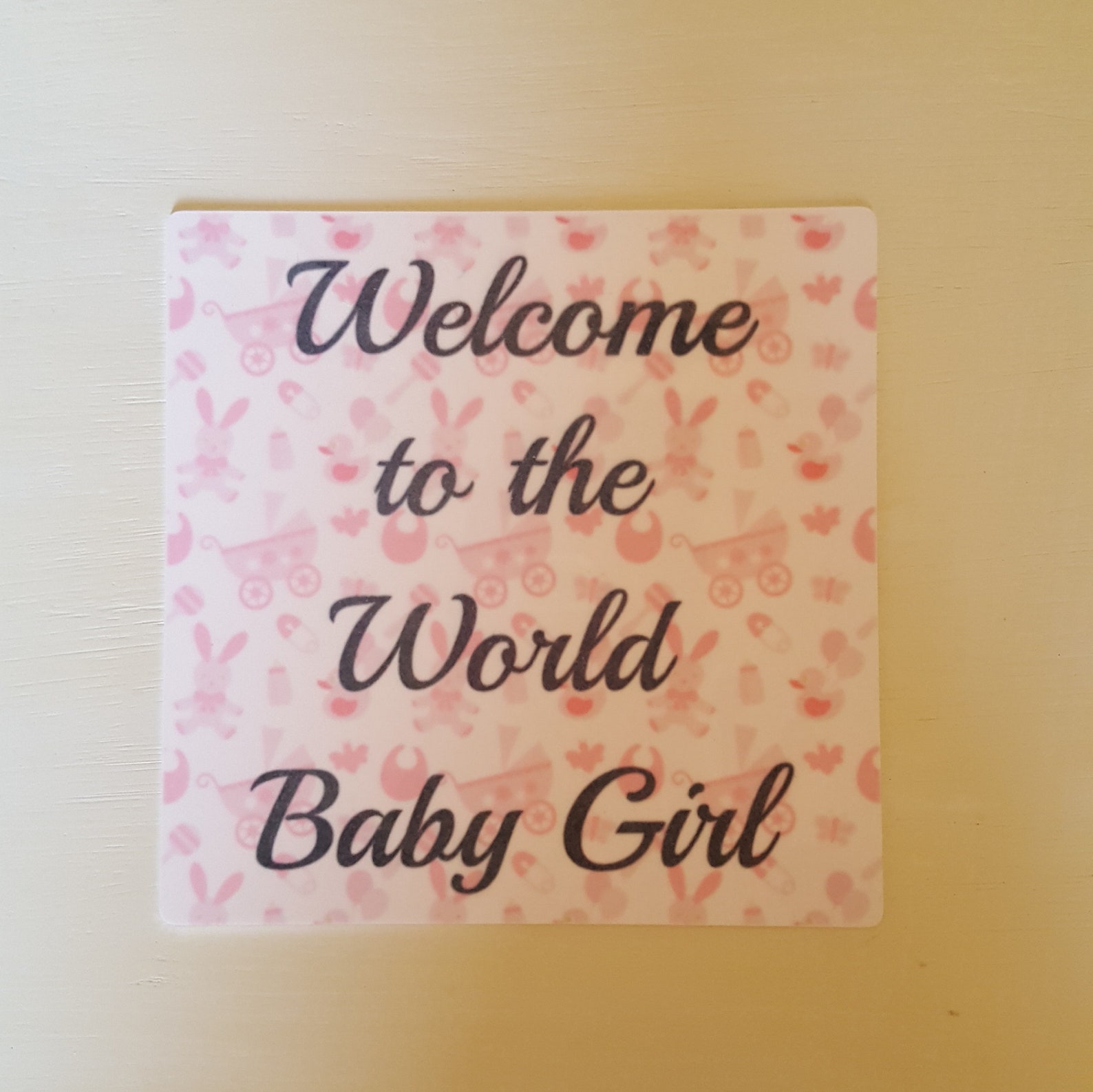 Welcome to the World Baby Girl Metal Wreath Sign - Etsy