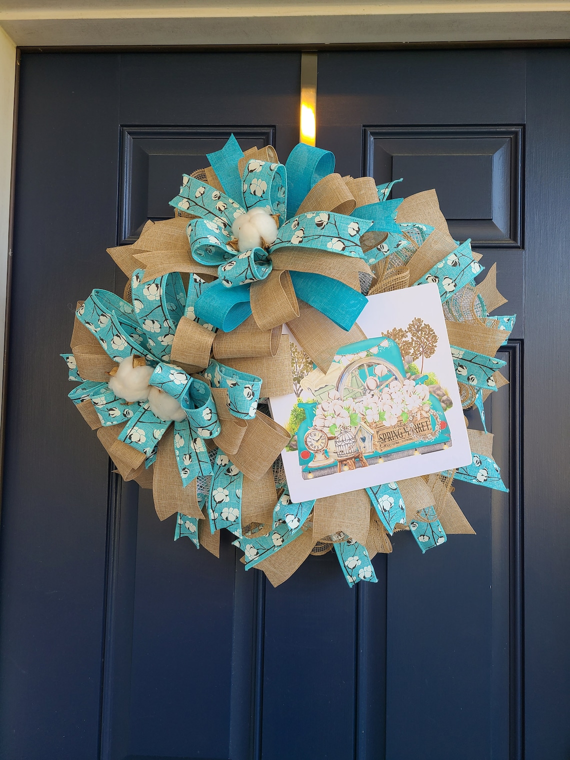 Spring Cotton Boll Wreath - Etsy