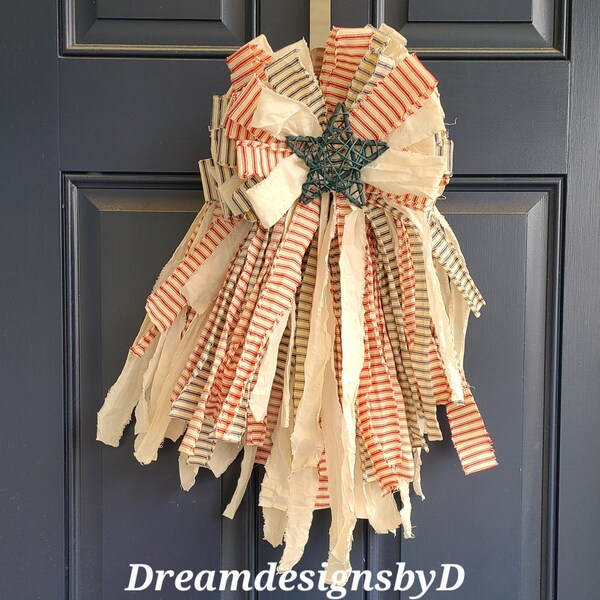Patriotic Rag Wreath - Etsy