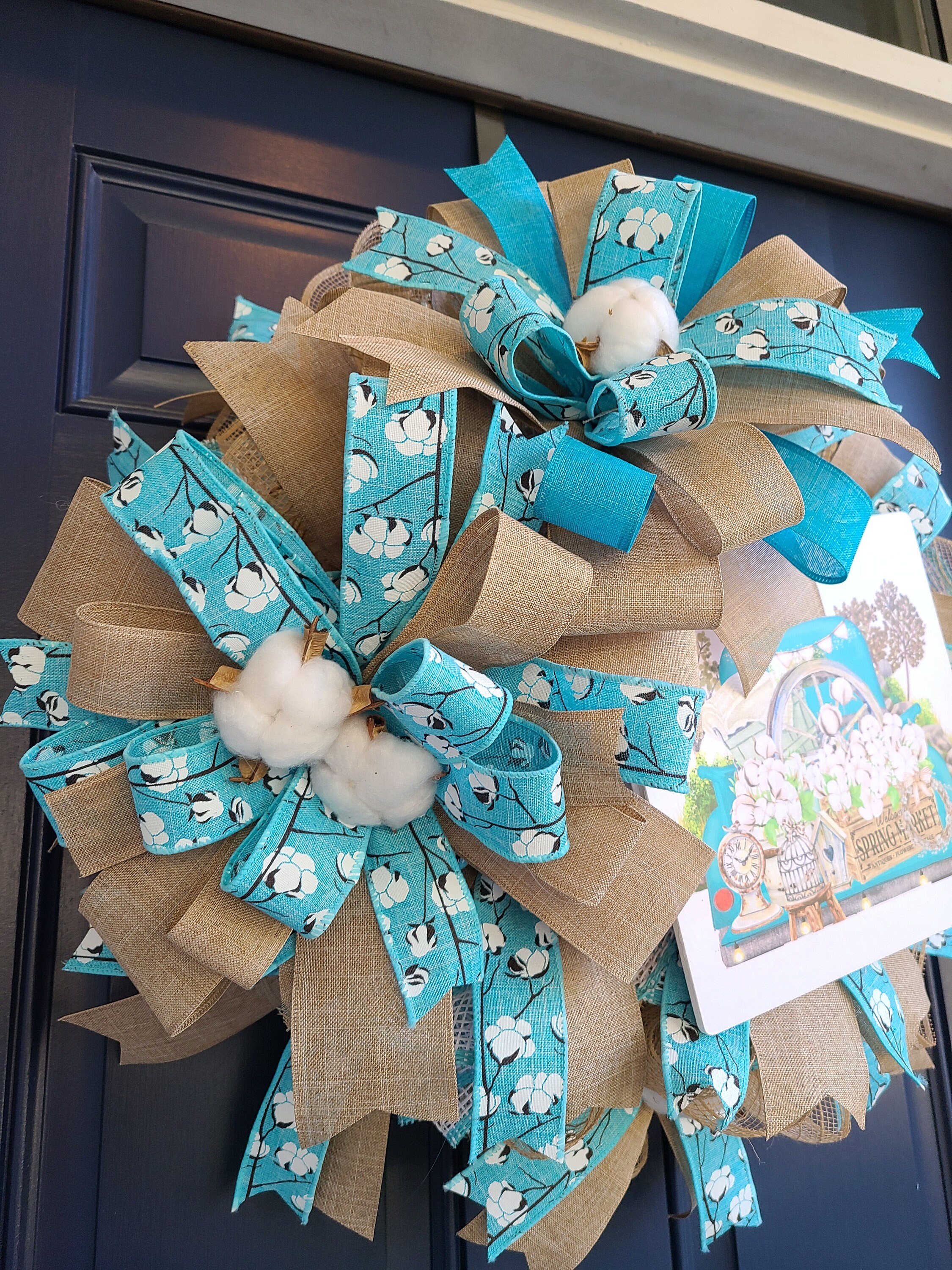 Spring Cotton Boll Wreath - Etsy