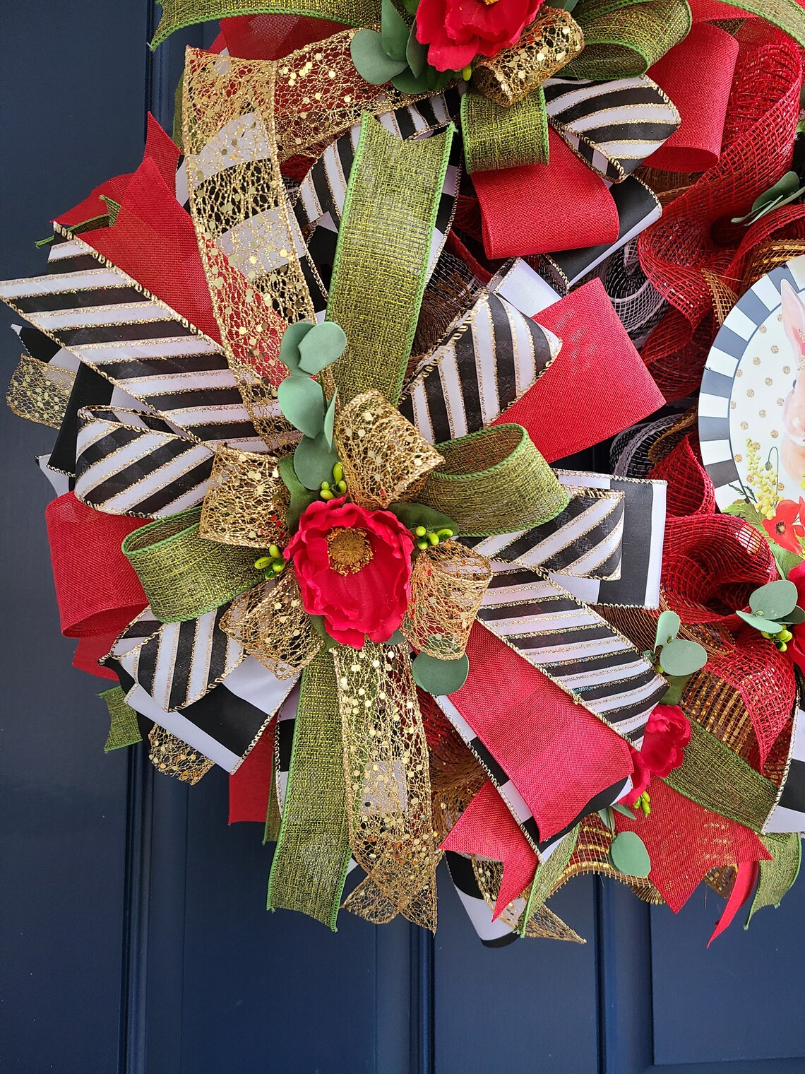 Rabbit and Poppy Wreath - Etsy