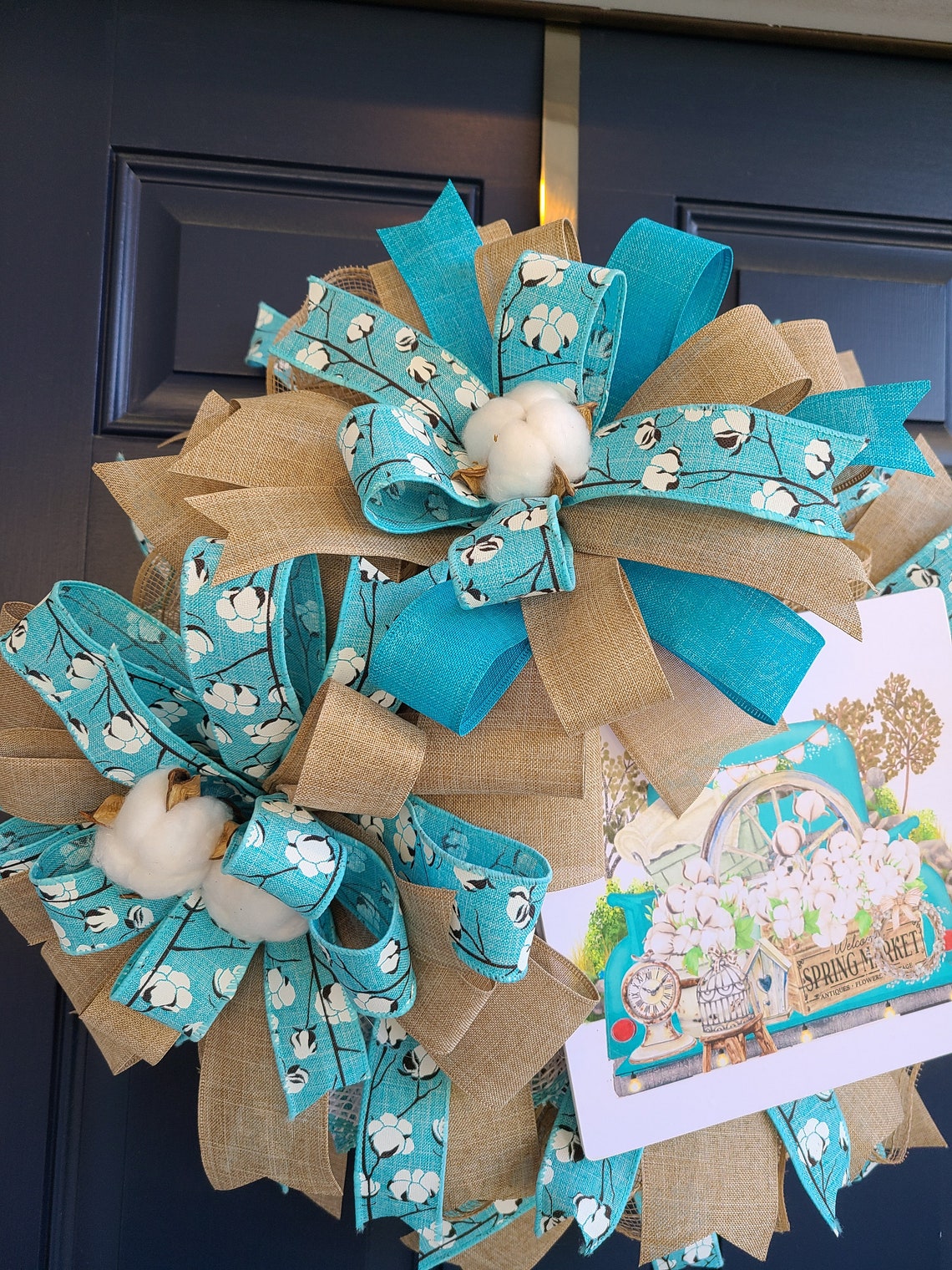 Spring Cotton Boll Wreath - Etsy