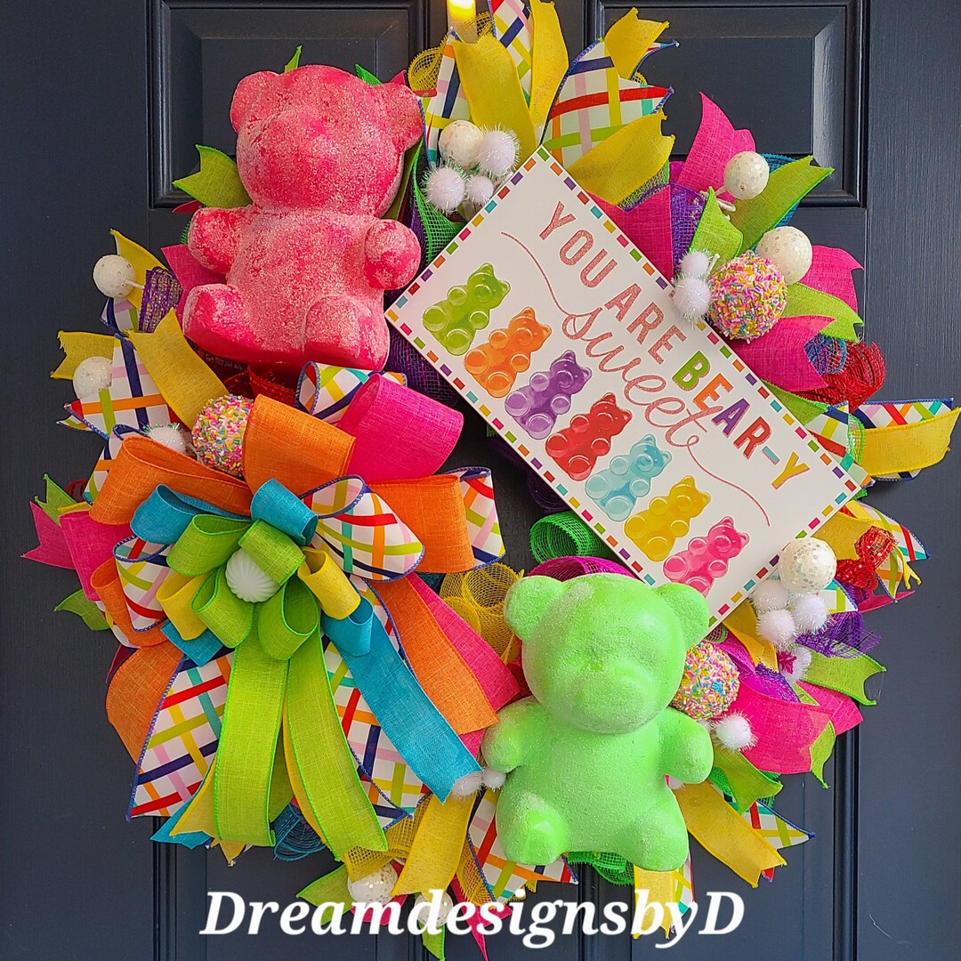 Valentine's Day Gummy Bear Wreath - Etsy