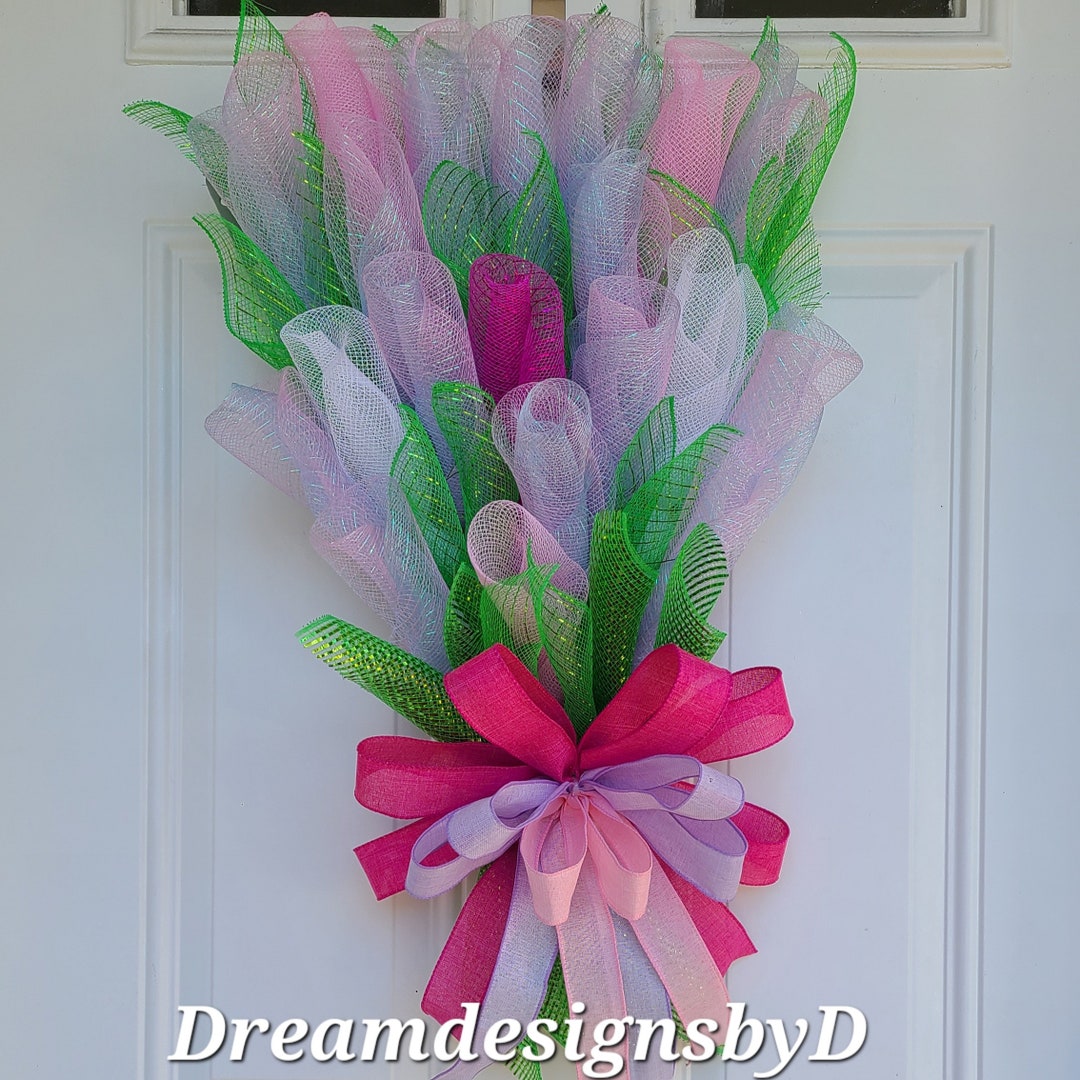 Deco Mesh Rose Bouquet - Etsy