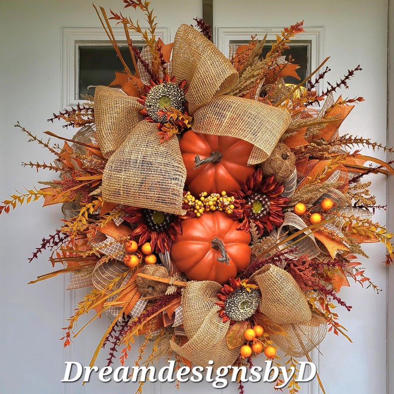 Fall Mesh Wreaths - Etsy