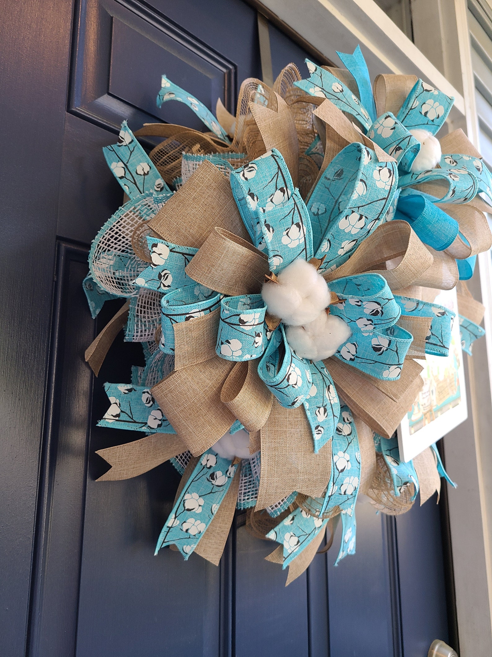 Spring Cotton Boll Wreath - Etsy