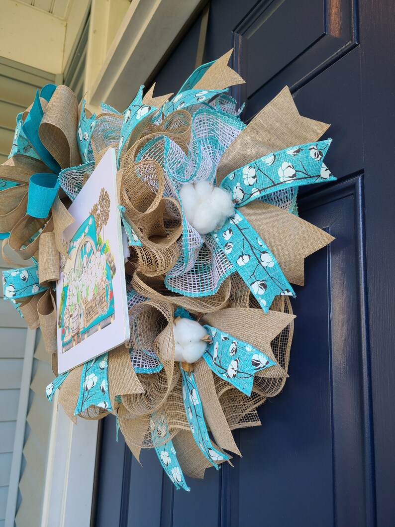 Spring Cotton Boll Wreath - Etsy