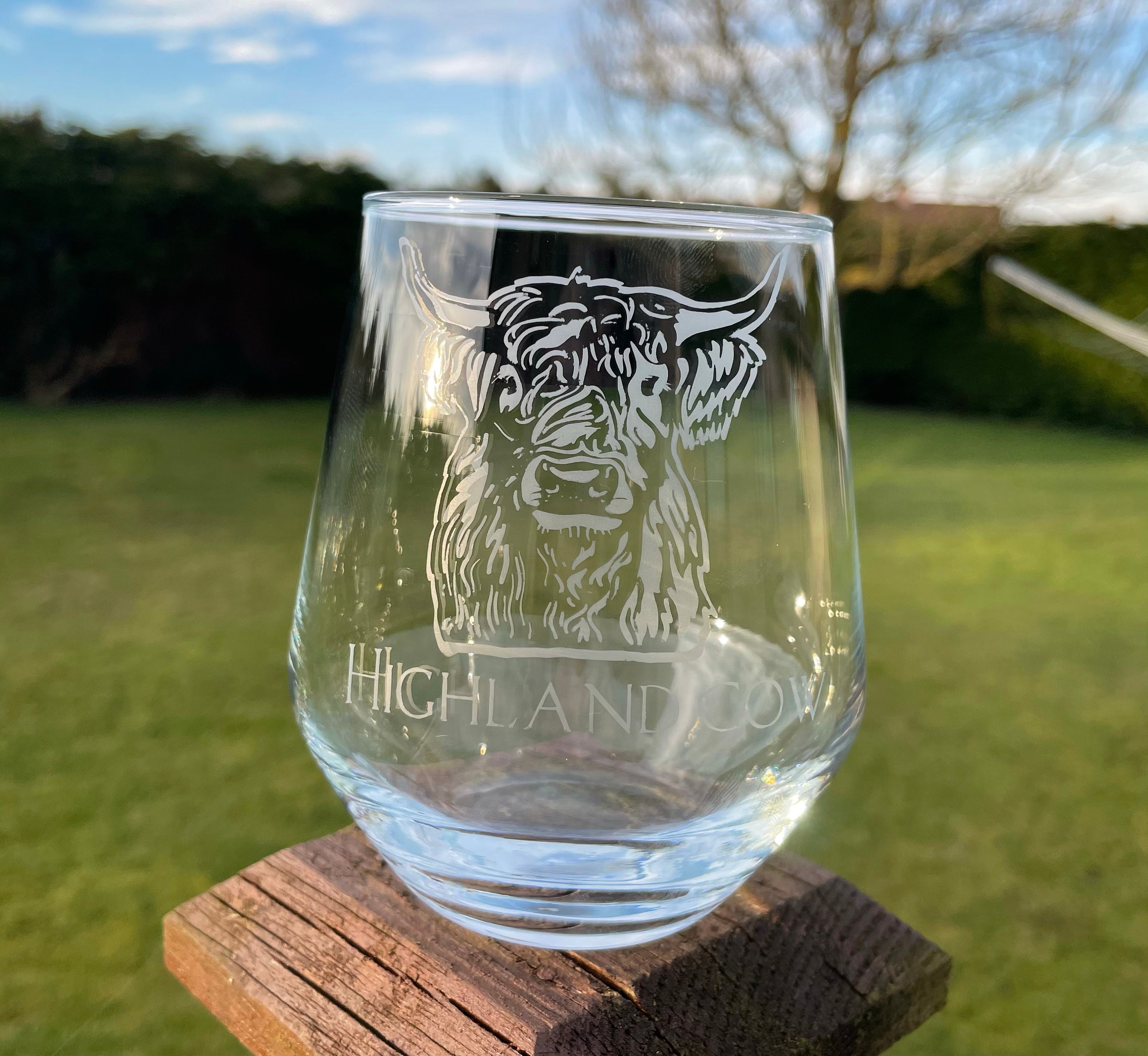 Highland Cow Glass - Etsy