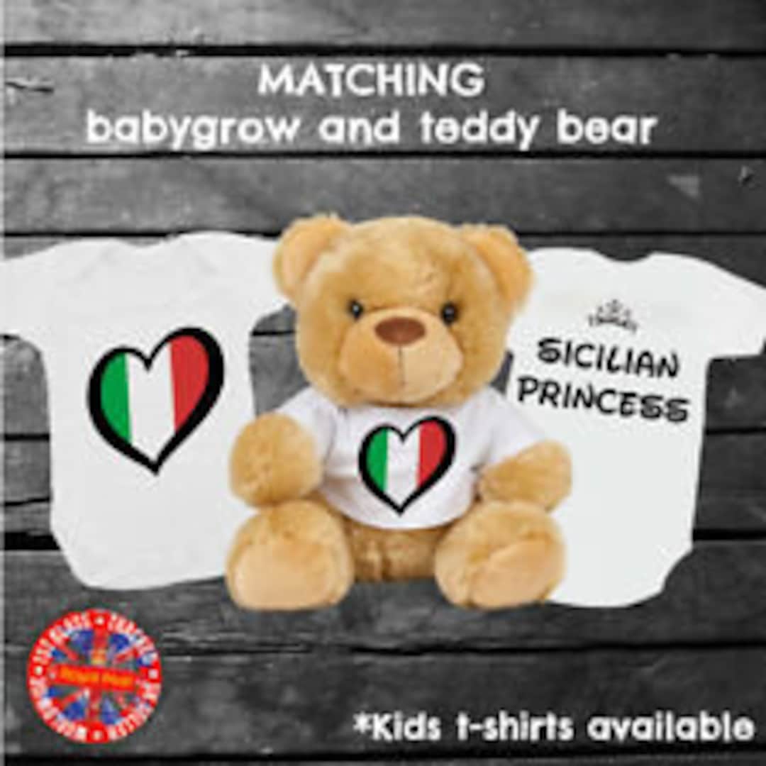 Sicilian Princess Babygrow & Teddy Bear Matching Gift Set, Sicily ...