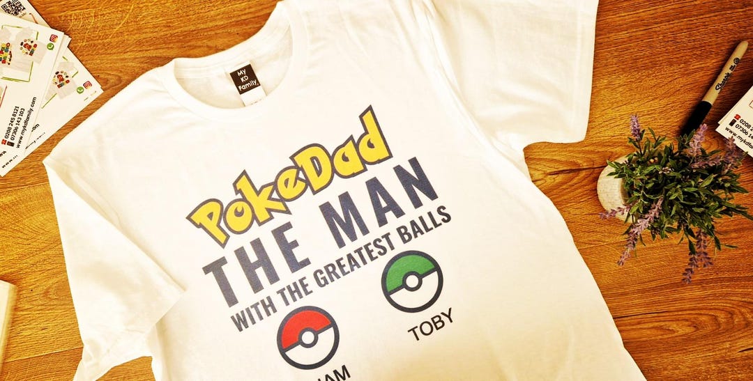 Pokedad Father Son Daughter Kids Dad Gift Gaming Fathers Day Birthday ...