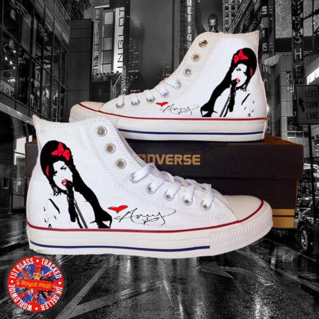 Amy Winehouse Inspired All Star Chuck Taylor Hi Top Converse - Etsy