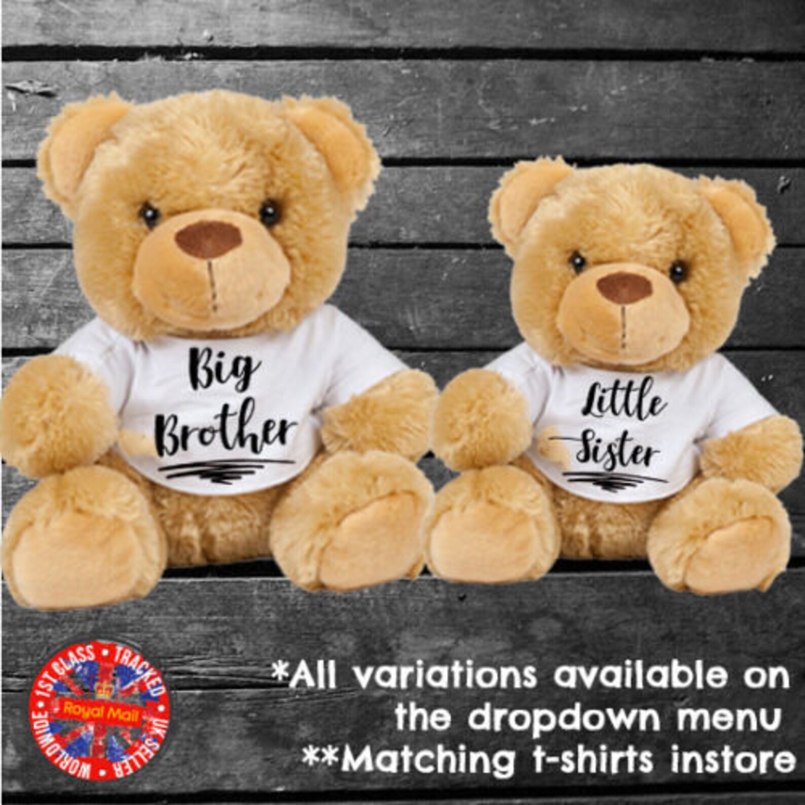Big & Little Brother Sister Matching Mumbles Bear Set two Bears ...
