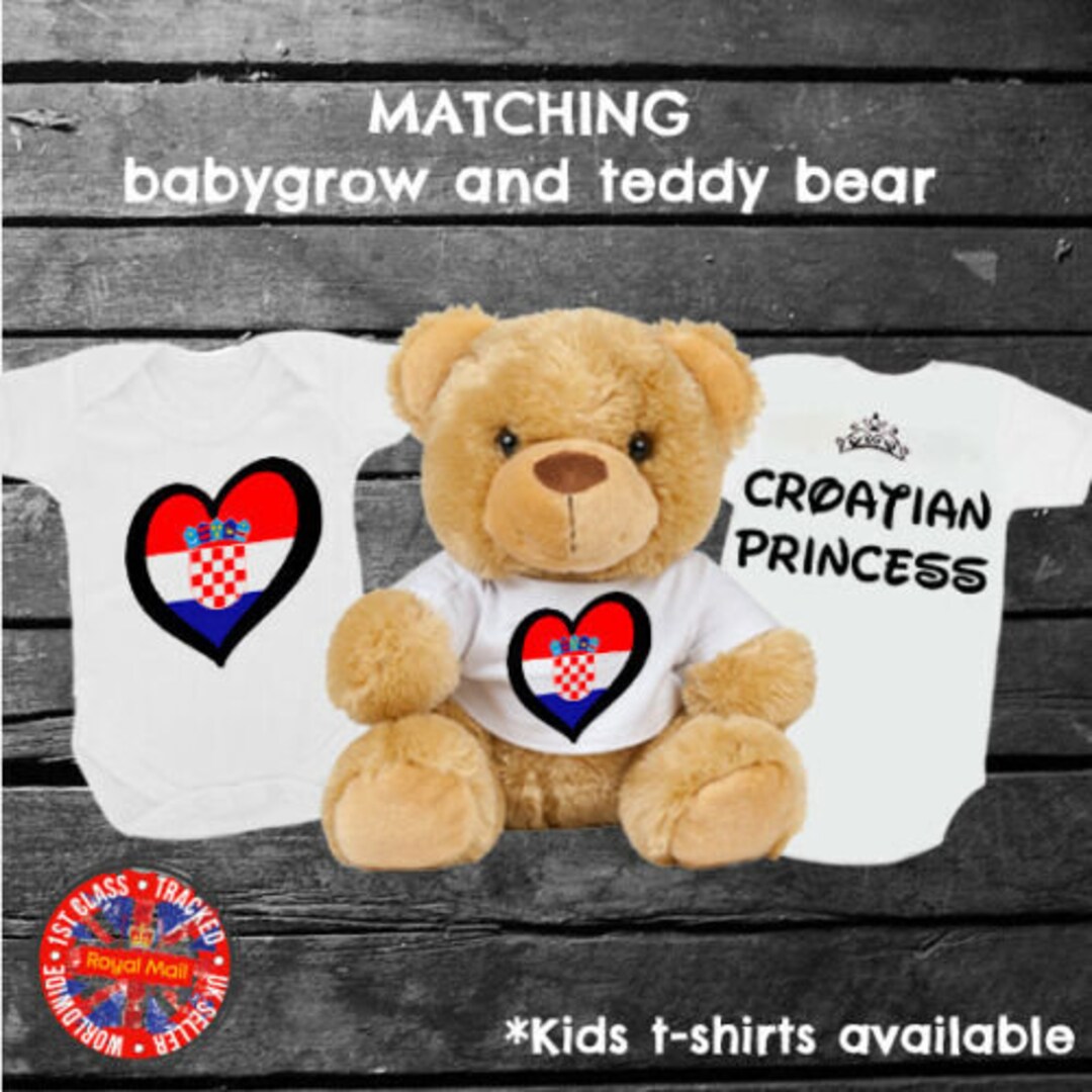 Croatian Princess Bodysuit & Teddy Bear Matching Gift Set, Turkey, Baby ...