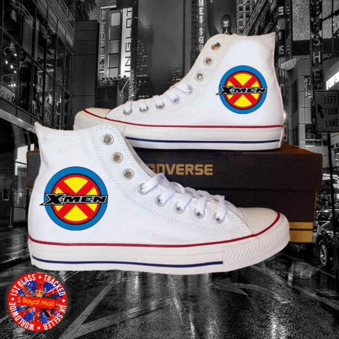 Marvel Inspired X-men All Star White Converse Chuck Taylor Hi Top - Etsy