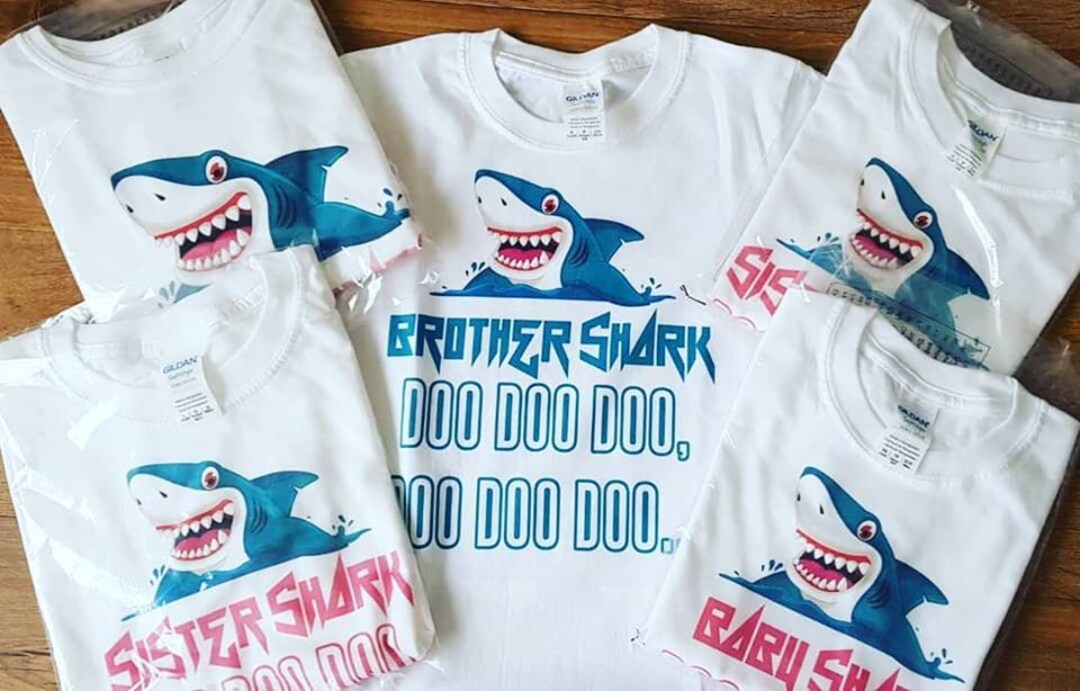 Baby Shark Song Matching Family T-shirts, Mum, Dad, Siblings, Cousins ...