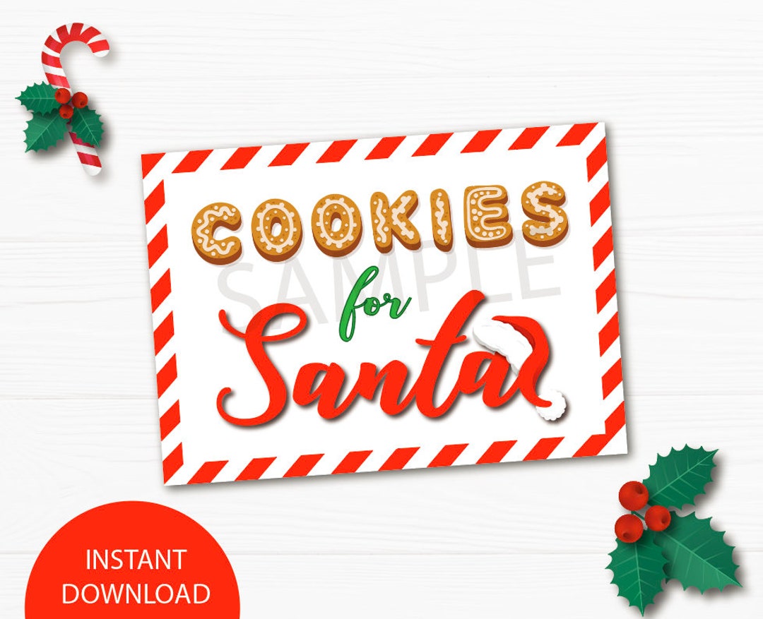 Cookies for Santa Printable - Etsy