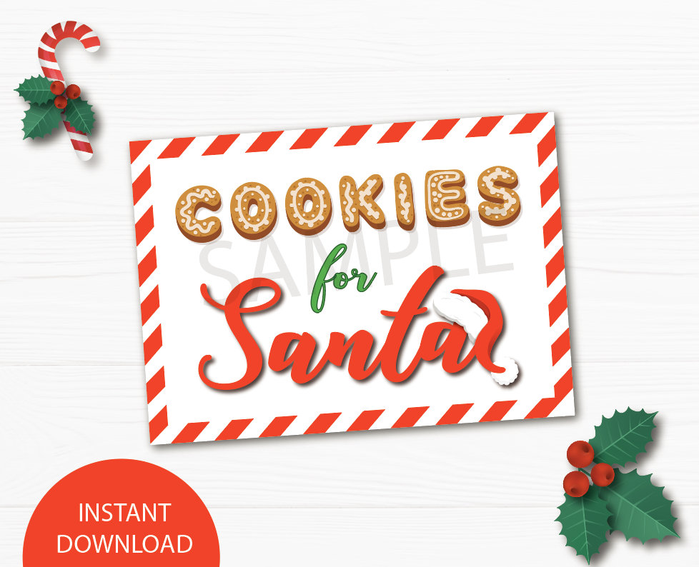 Cookies for Santa Printable - Etsy