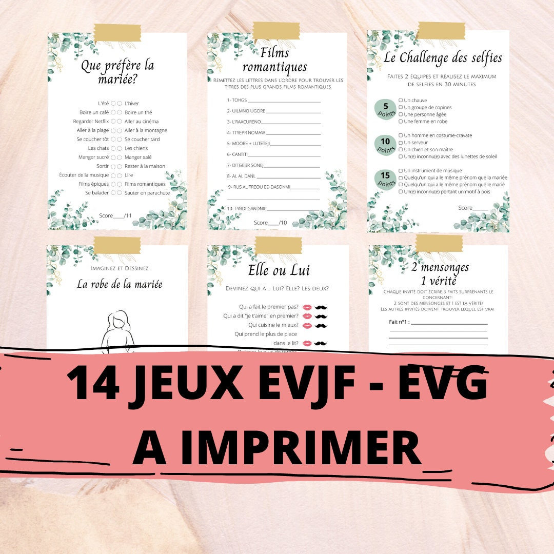 14 Jeux Enterrement De Vie De Jeune Fille à Imprimer EVJF - Etsy Canada